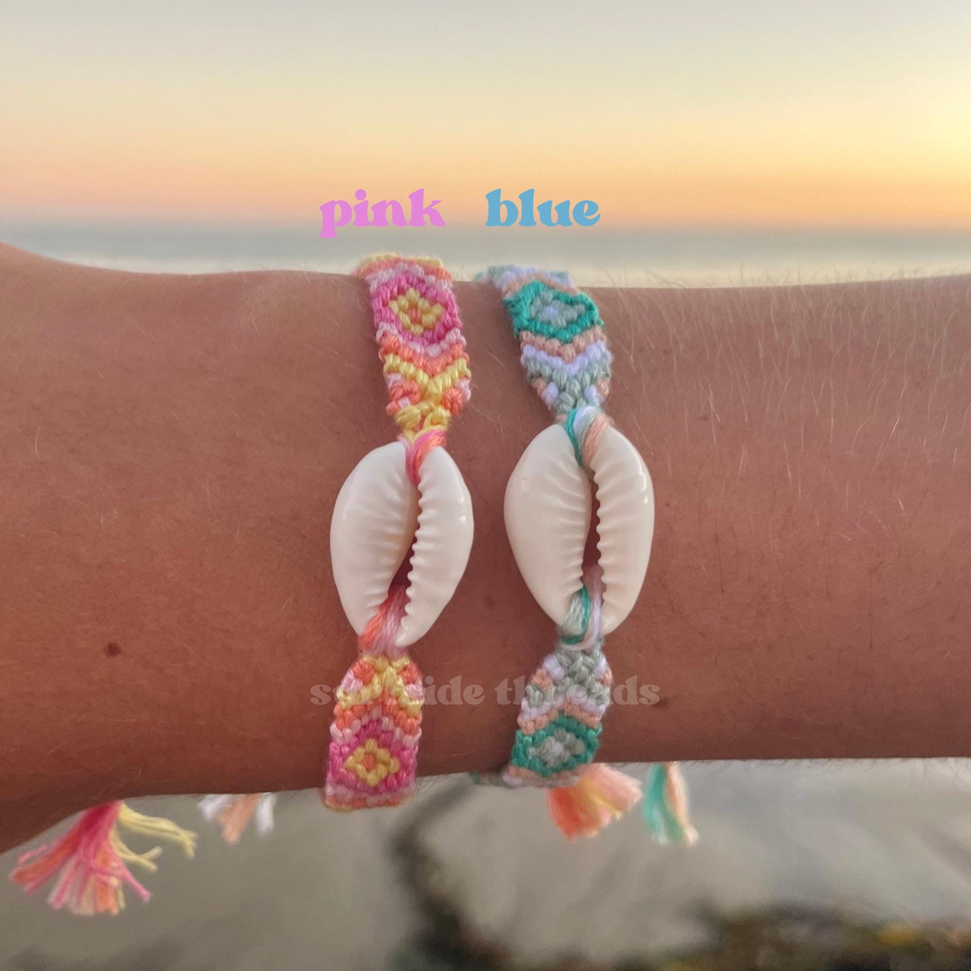 Cowrie Shell Bracelet|boho|preppy Aesthetic|surfer|woven|friendship ...