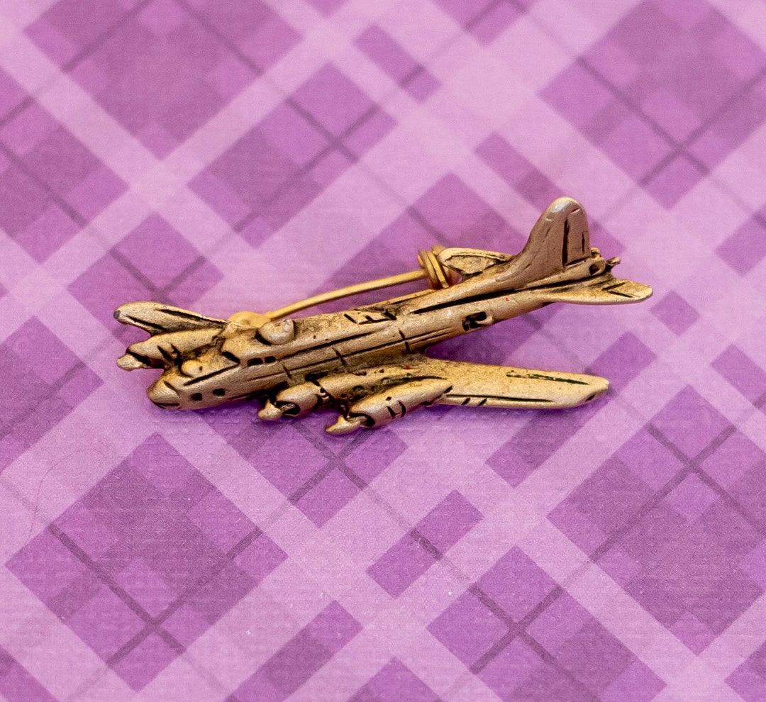 Vintage Medieval Aircraft Gold Tone Brooch - V13 - Etsy