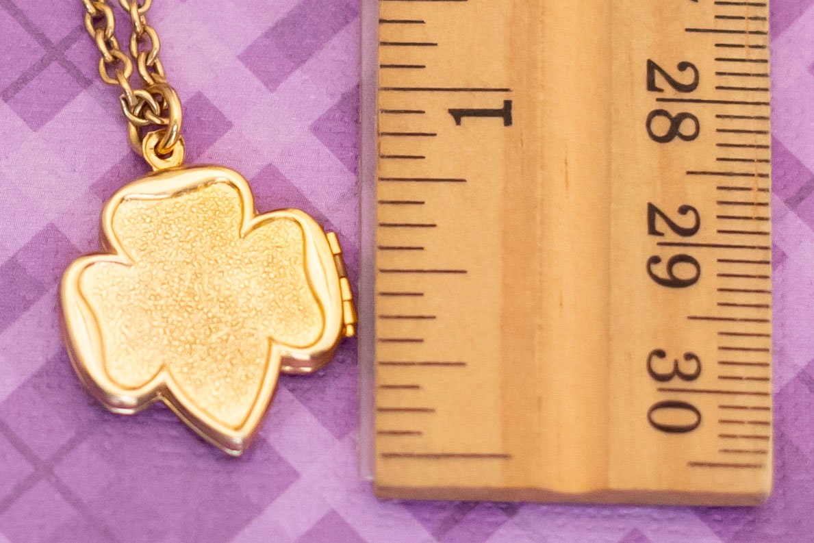 Vintage Cross Gold Tone Prancing Elf Locket Necklace by Girl Scouts 15 ...