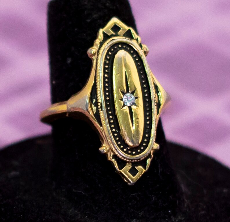 Vintage Victorian Oval Dragon Eye Rhinestone Ring Size 6 by - Etsy