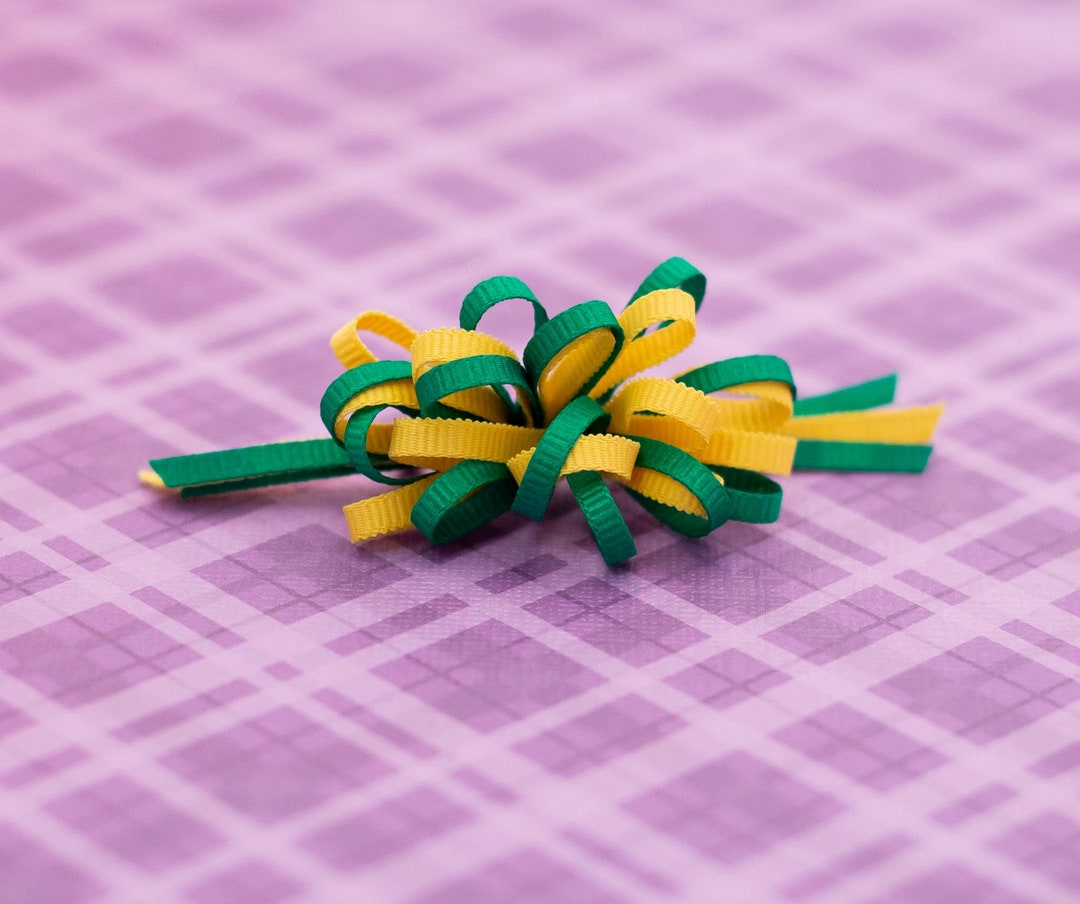 Vintage Yellow & Green Ribbons Lovely Brooch - V4 - Etsy