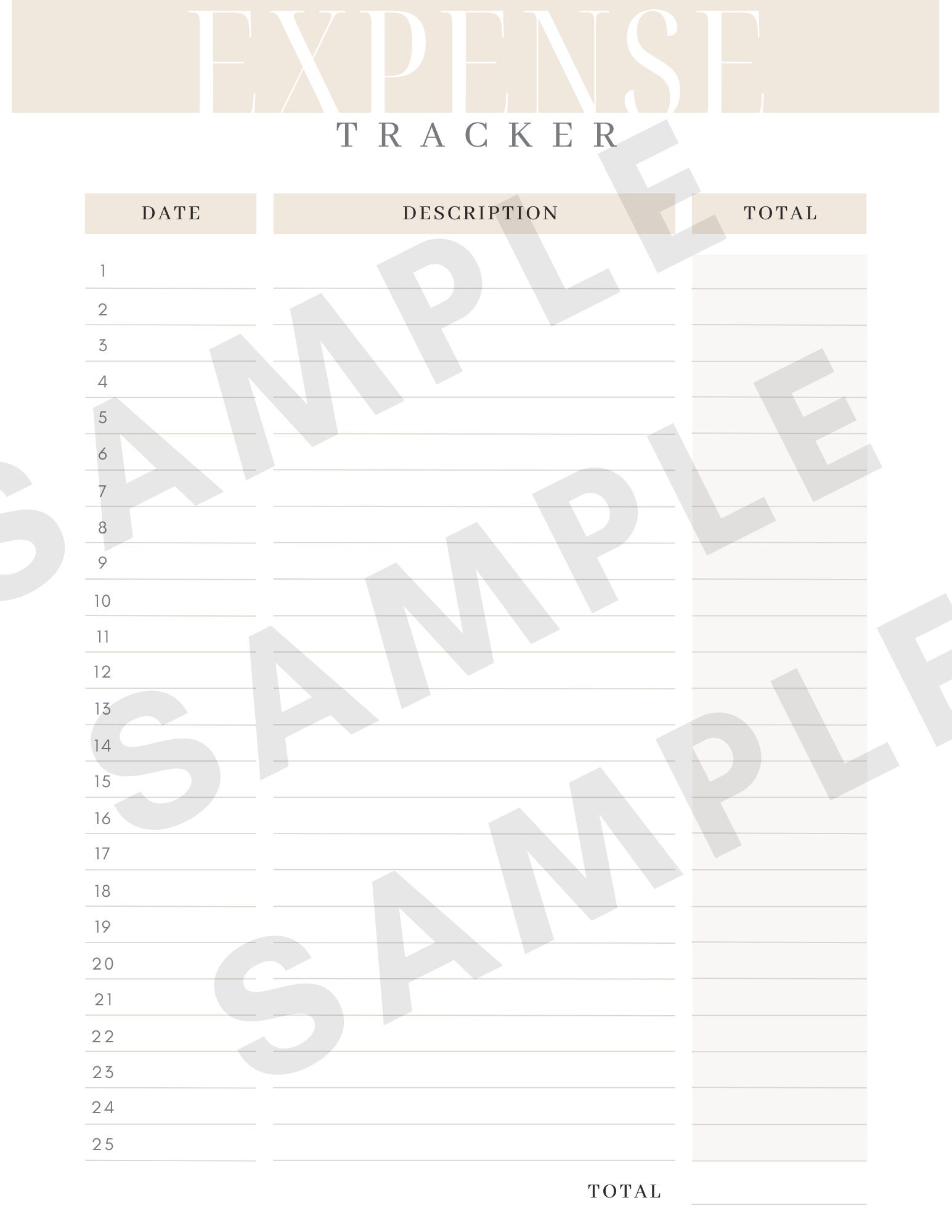 Simple Personal Income and Expense Tracker, Monthly Budget Planner - Etsy