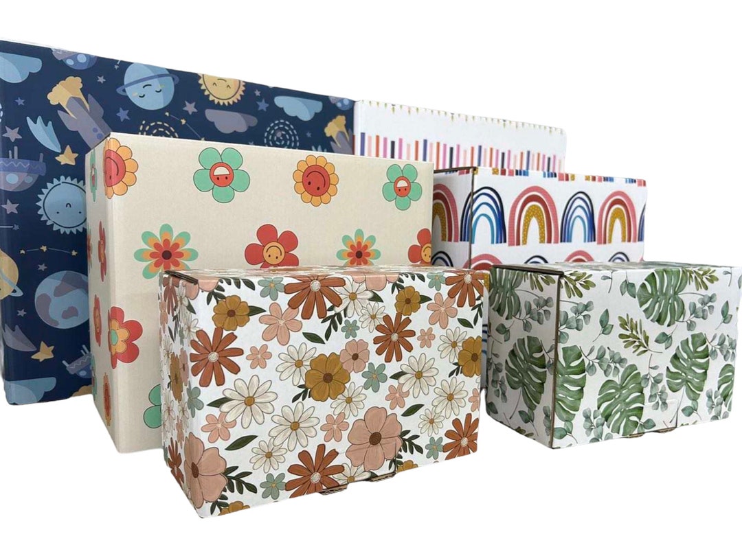 6 Piece Bundle Pack Decorative Shipping / Gift Boxes - Etsy