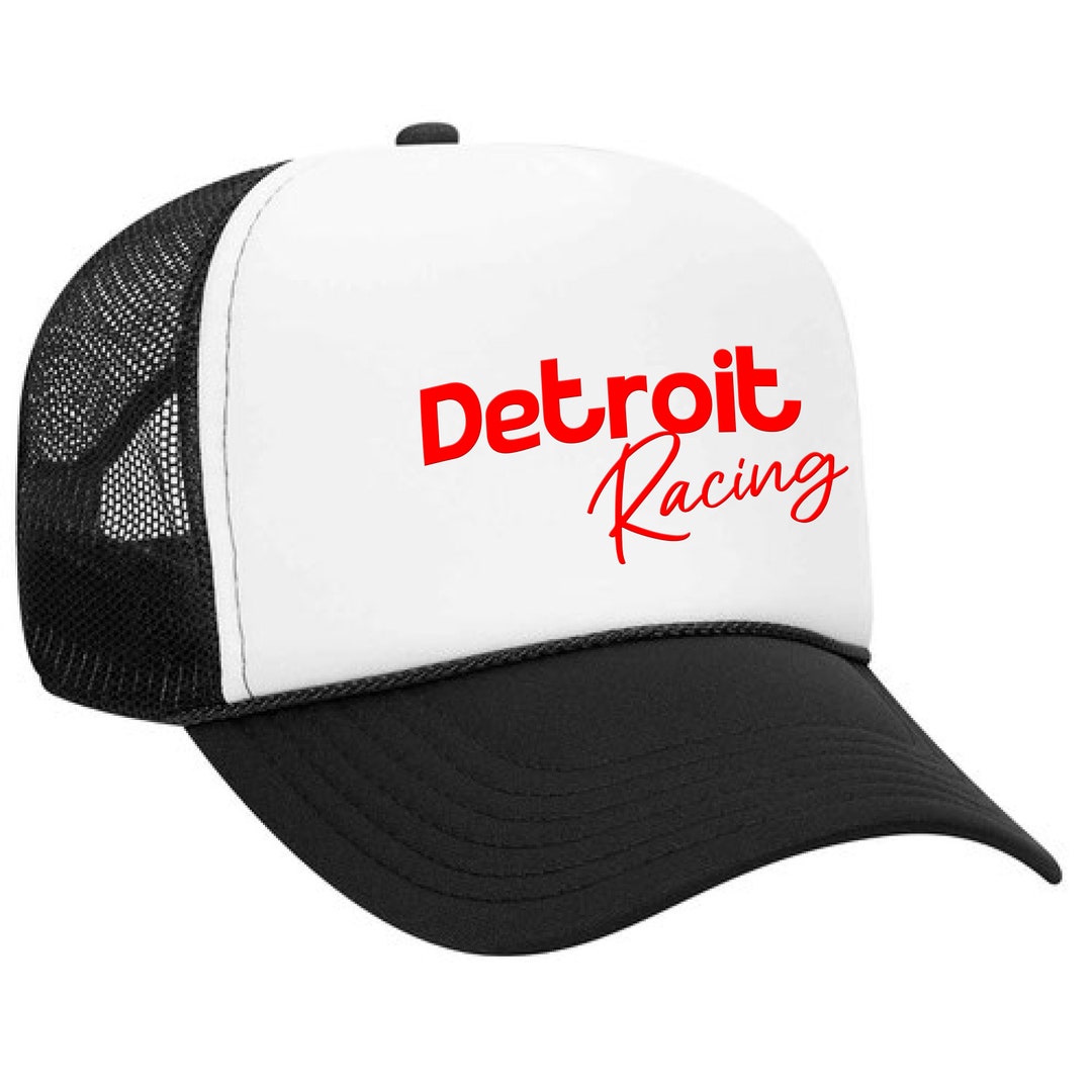 Retro Hat Detroit Racing Vintage Hat Trucker Hat Black and White - Etsy
