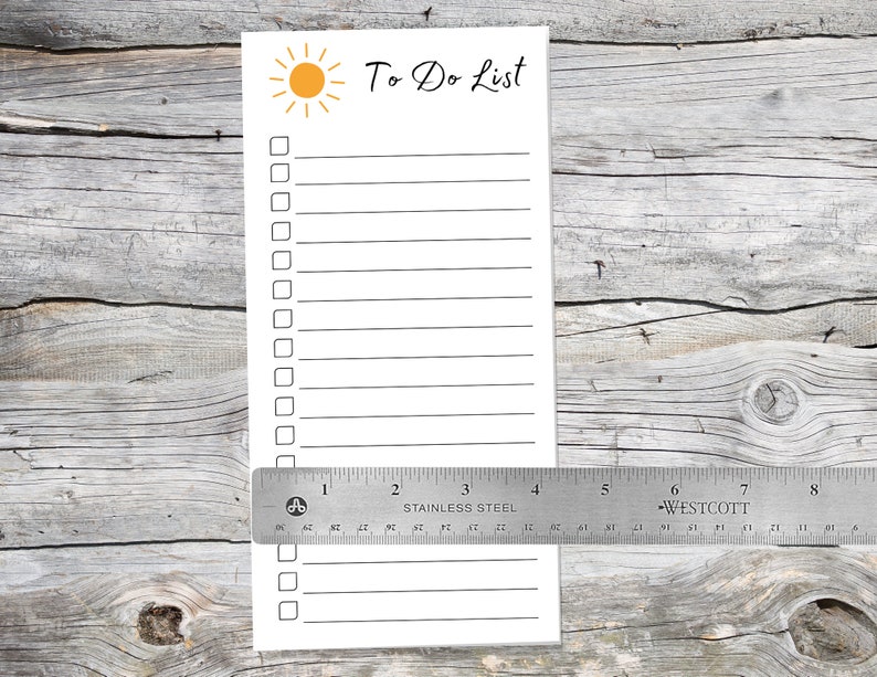Sunshine Notepad To-do List With Tear-off Lined Pages 4.25 - Etsy