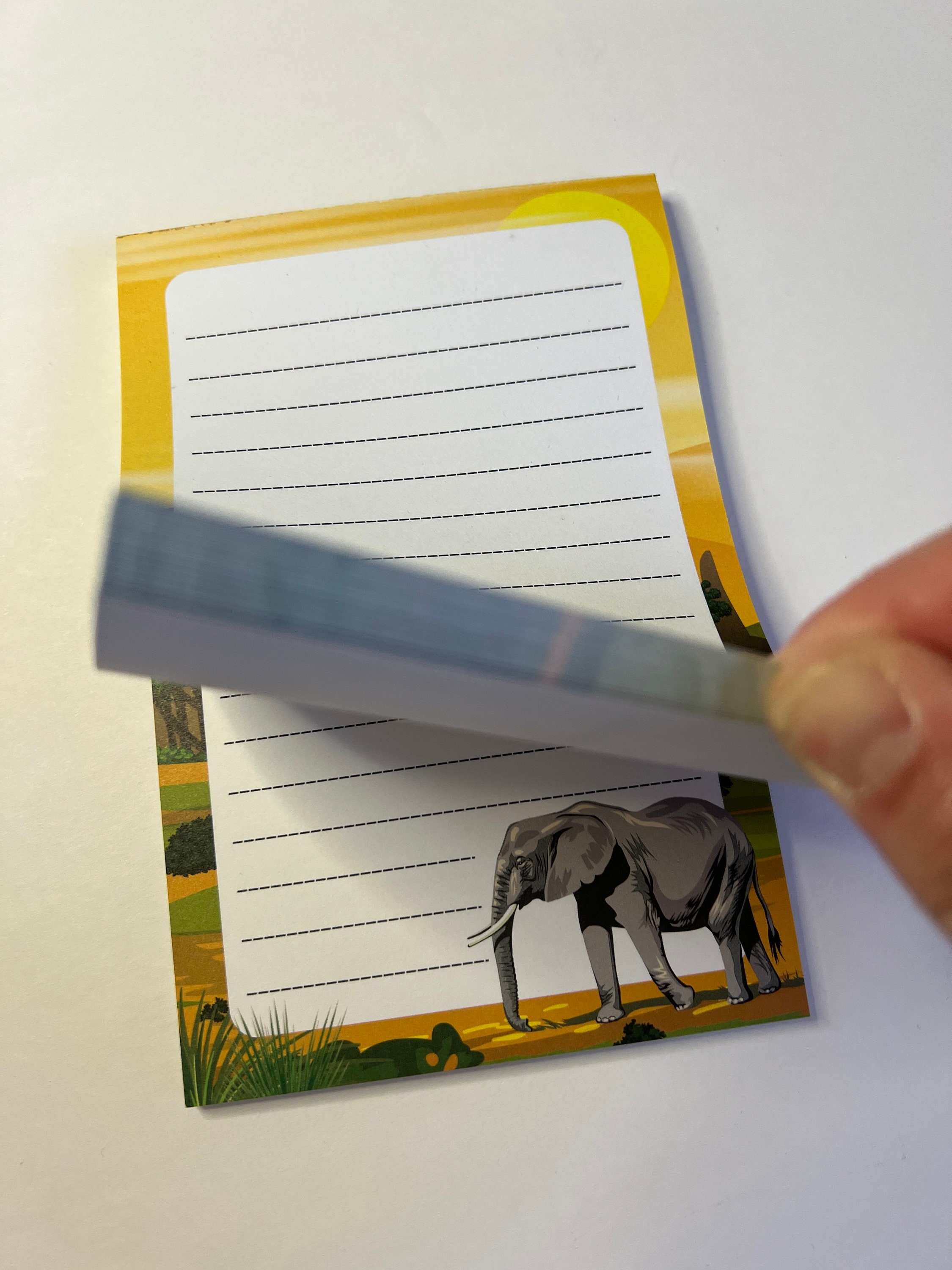 Elephant Notepad With Lines and Tear-away Pages | Memo Pad to Write ...