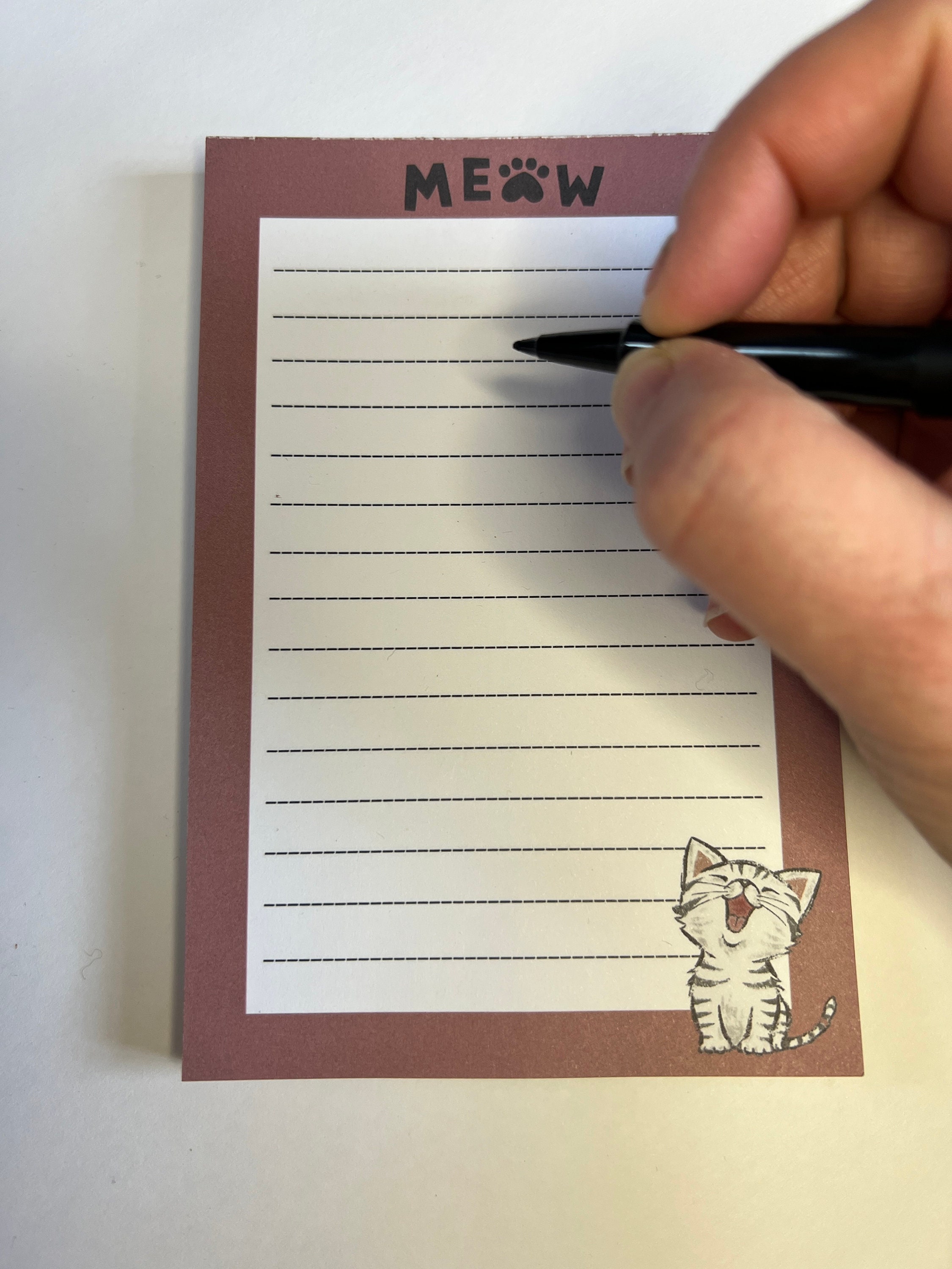 Cat Gift Idea for Cat Lover Notepad With Lines and Tear-away Pages Memo ...