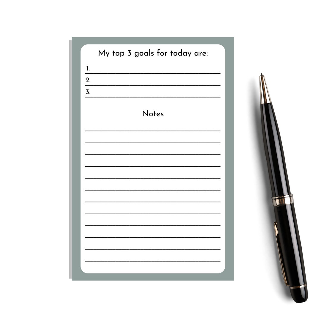 Goals Notepad - Undated Daily Planner - Increase Focus, Productivity ...