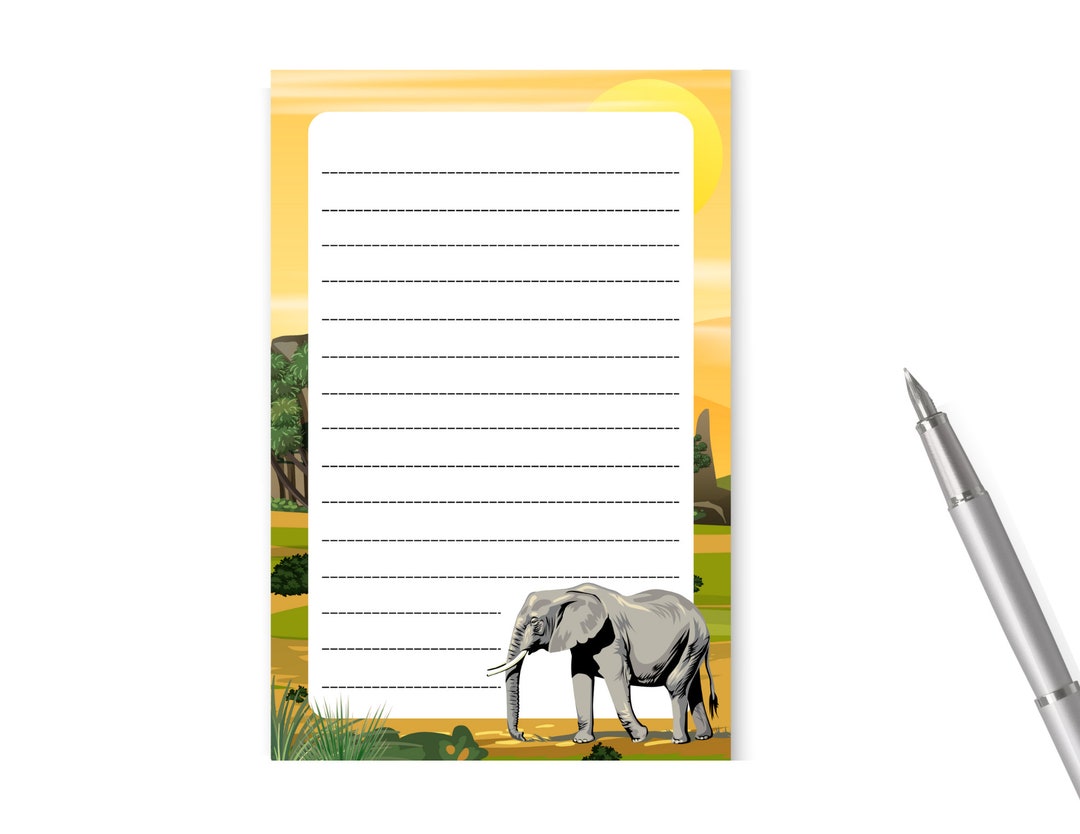Elephant Notepad With Lines and Tear-away Pages | Memo Pad to Write ...