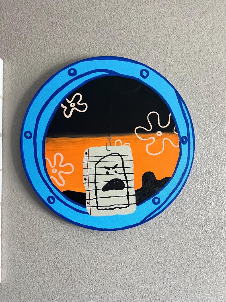 Spongebob Fishing Hook Window Painting - Etsy
