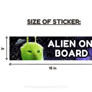 Alien on Board | Alien Cat Car Bumper Magnet OR Car Sticker | Funny Cat ...
