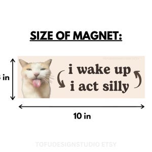 I Wake up Act Silly | Cat Meme Car Bumper Magnet | Cute Funny, Kawaii ...