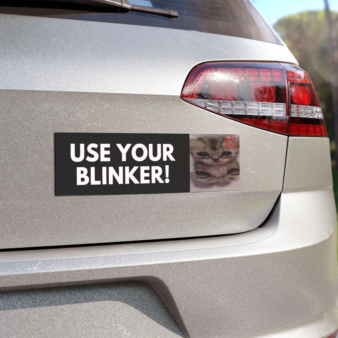 Use Your Blinker | Angry Cat Meme Car Bumper Magnet | Funny Meme, Turn ...