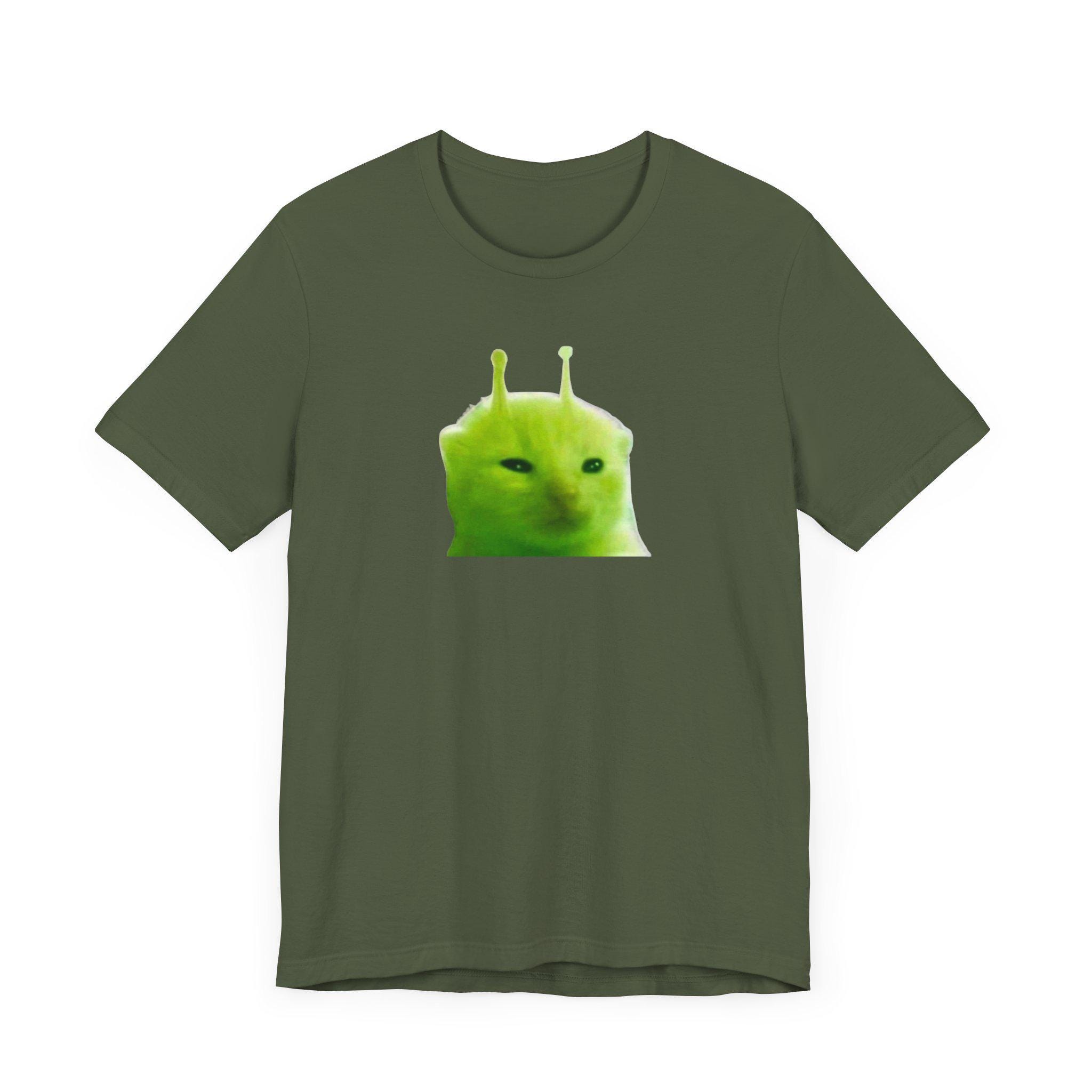 Green Alien Cat T Shirt | Cat Meme Tee, Glorp Gnarp Cat, Brainrot, Gen ...