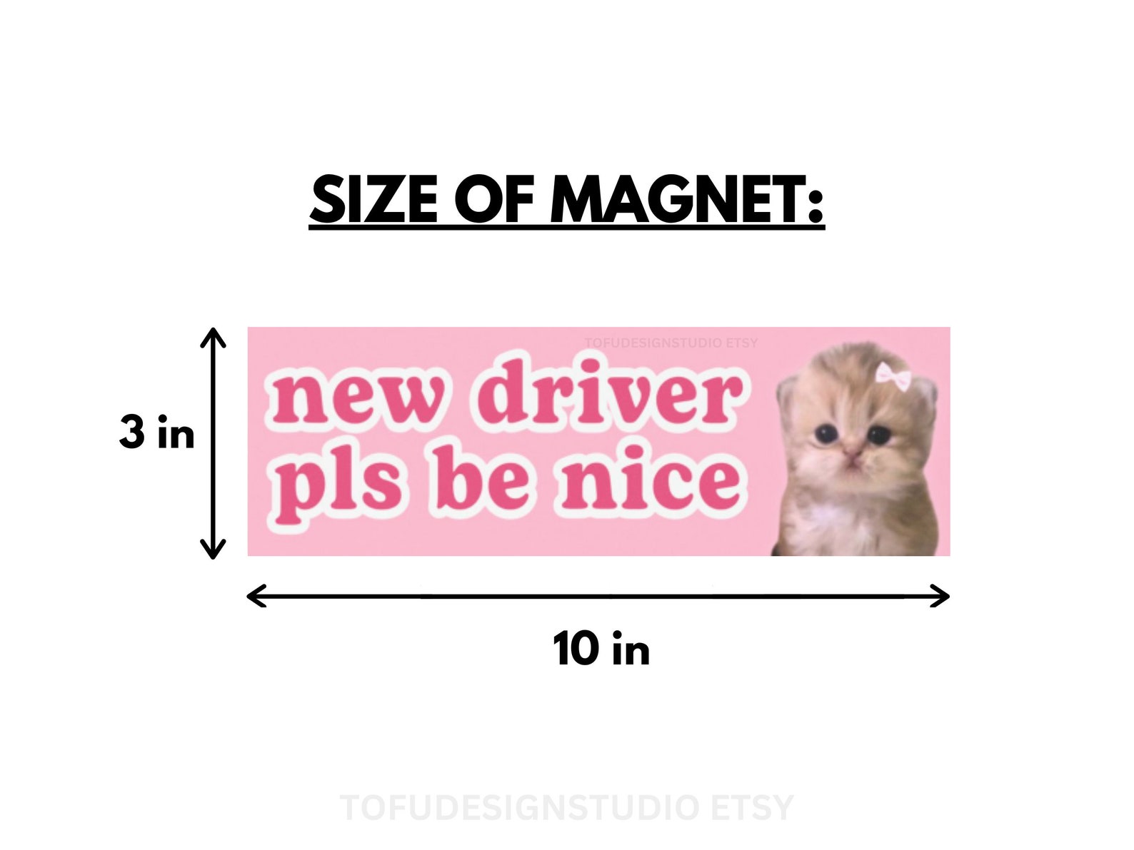 New Driver Pls Be Nice | Cat Meme Car Bumper Sticker | Pink Coquette ...
