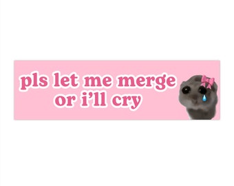 New Driver Pls Be Nice Sad Hamster Car Bumper Sticker Crying Funny Cute ...