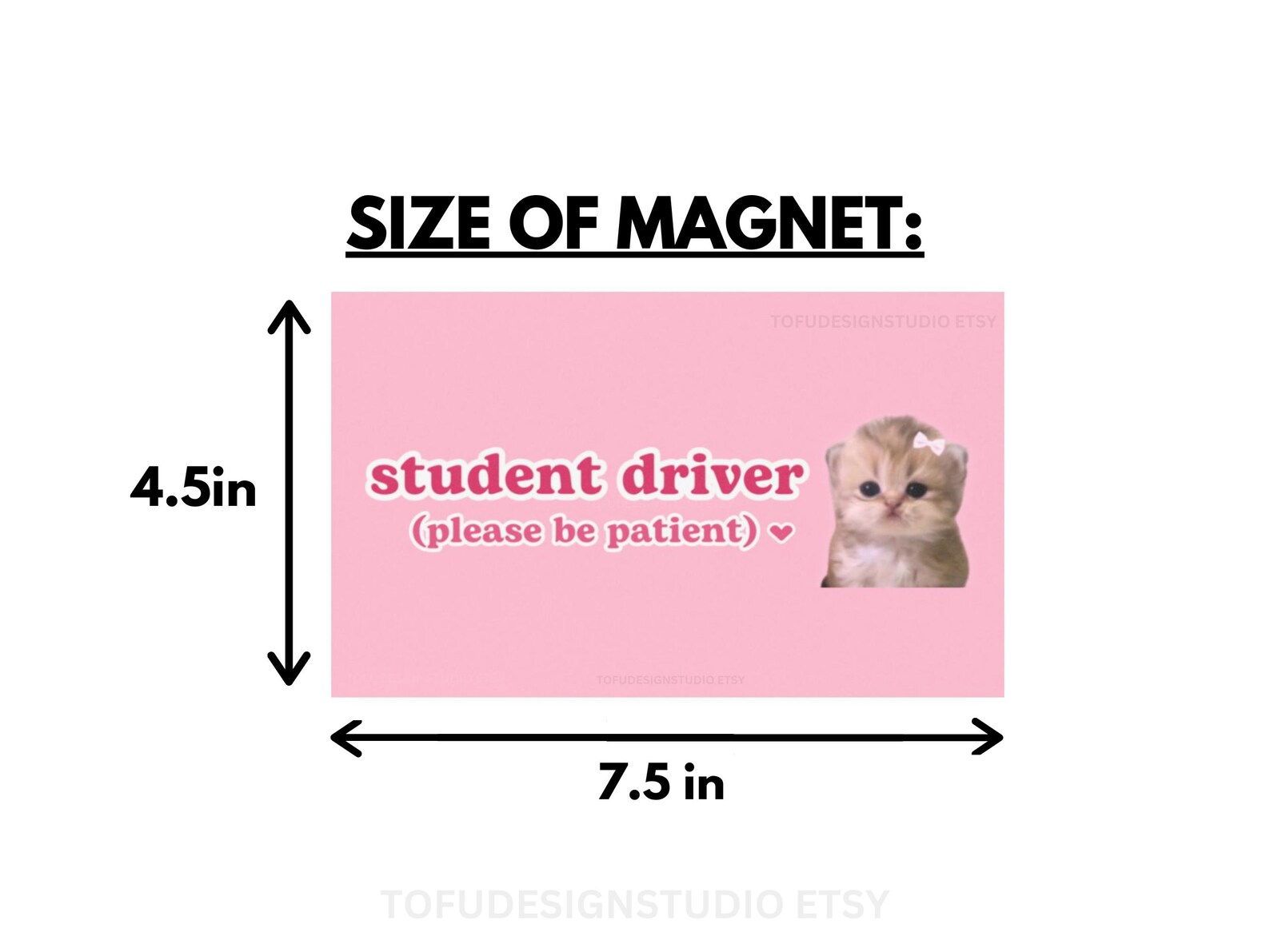 Student Driver Please Be Patient | Cat Meme Car Bumper MAGNET | Funny ...