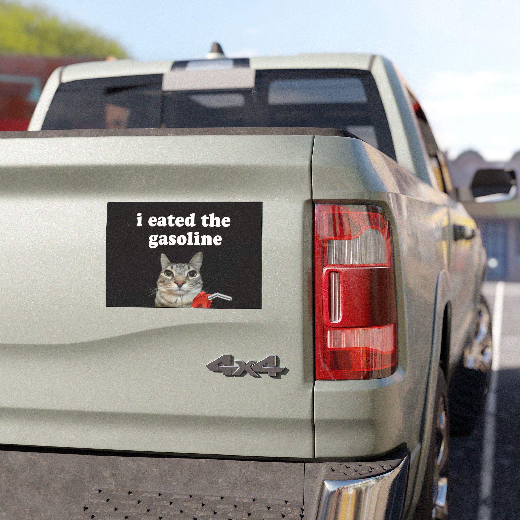 I Eated the Gasoline | Cat Meme Car Bumper MAGNET | Funny Gift, Cute ...