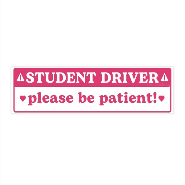 Pink Student Driver Sticker - Etsy