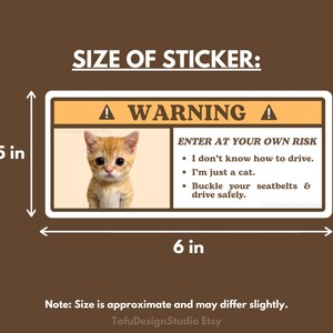 El Gato Cat Meme Car Warning Sticker | Cute Kitty Caution Airbag Label ...