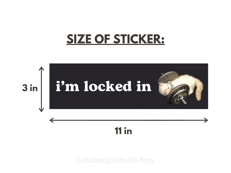 I'm Locked in | Cat Meme Car Bumper Sticker | Black Gym Kitty Funny ...