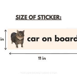 Car on Board | Cat Meme Car Bumper Sticker | Funny Cute Drive Safe ...