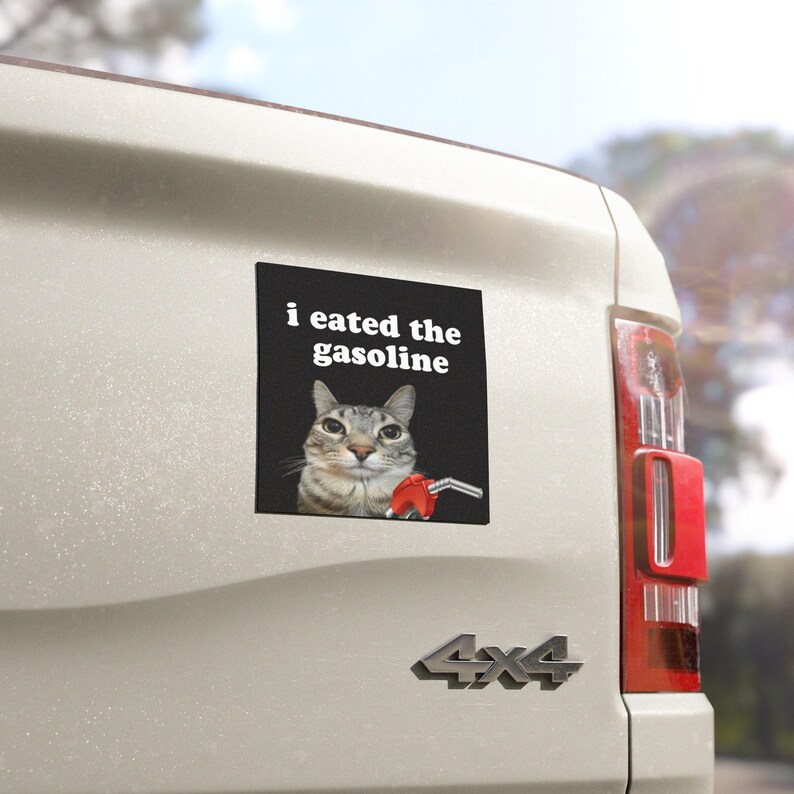 I Eated the Gasoline | Cat Meme Car Bumper MAGNET | Funny Gift, Cute ...