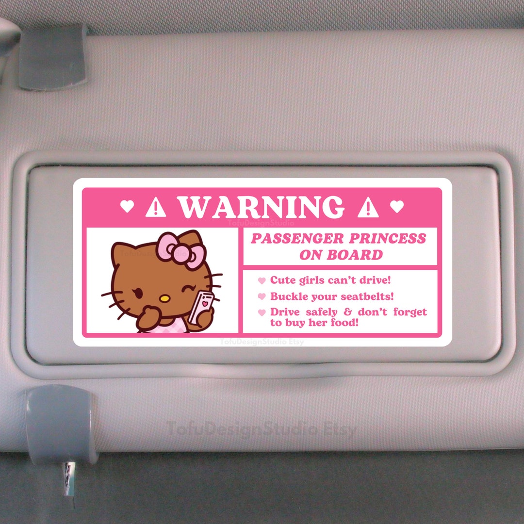 Cute Passenger Princess Car Warning Sticker Pink Kawaii Girl Airbag ...