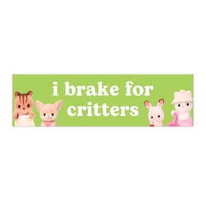 I Brake for Critters Car Bumper Sticker Funny Cute Kawaii, Kitty Cat ...