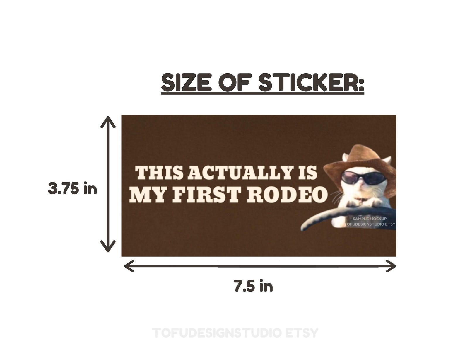 This Actually is My First Rodeo | Car Bumper STICKER | Funny Cowboy Cat ...