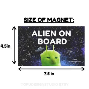 Alien on Board | Alien Cat Car Bumper Magnet OR Car Sticker | Funny Cat ...