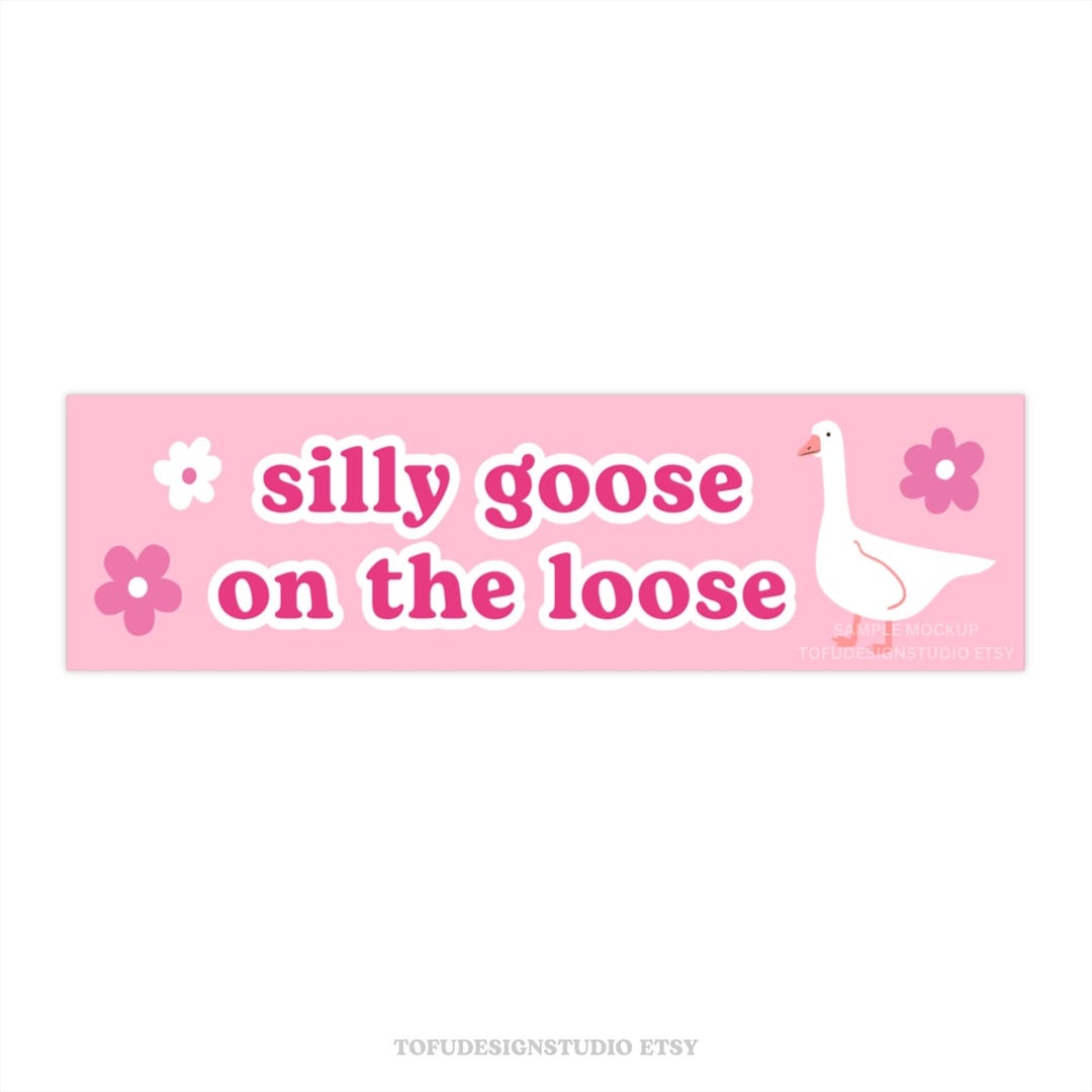 Silly Goose on the Loose | Cute Car Bumper Sticker | Pink Car Decal ...
