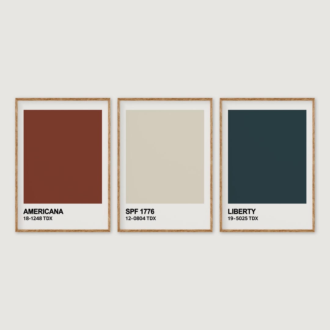 Red White and Blue Paint Swatch Trio | Fourth of July Minimalist ...
