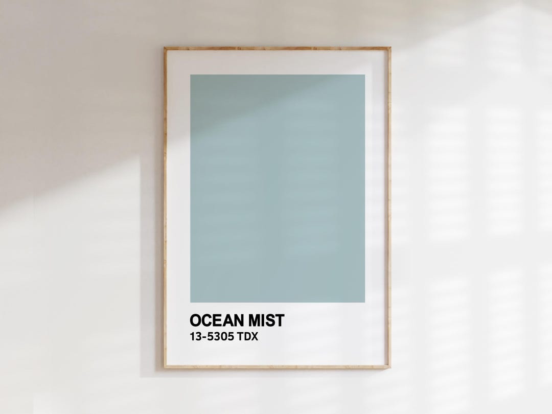 Ocean Mist Paint Swatch | Modern Minimalist Blue Wall Art for Beach ...