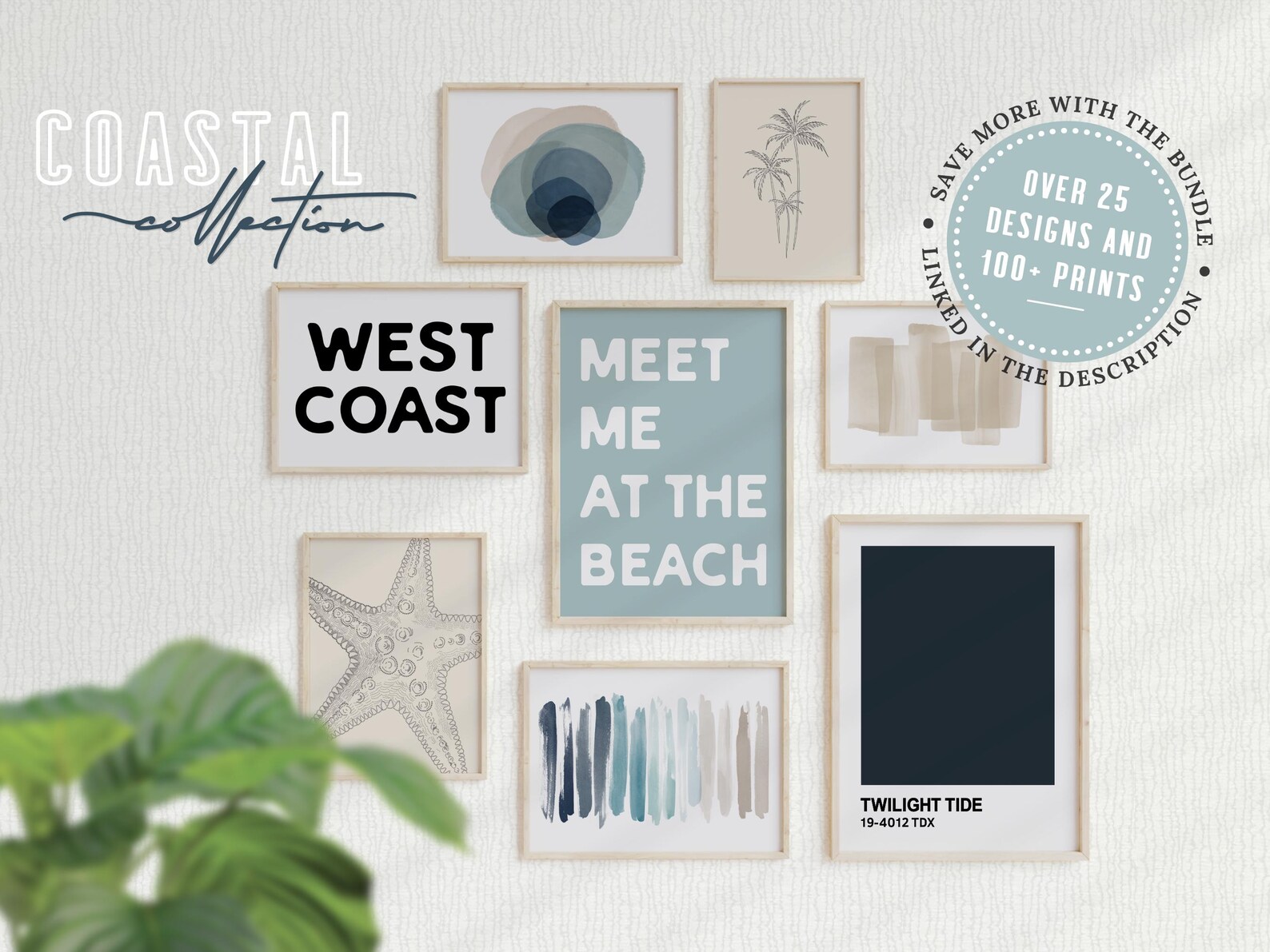 Beachy Paint Swatches | Set of 4 Modern Minimalist Coastal Posters ...