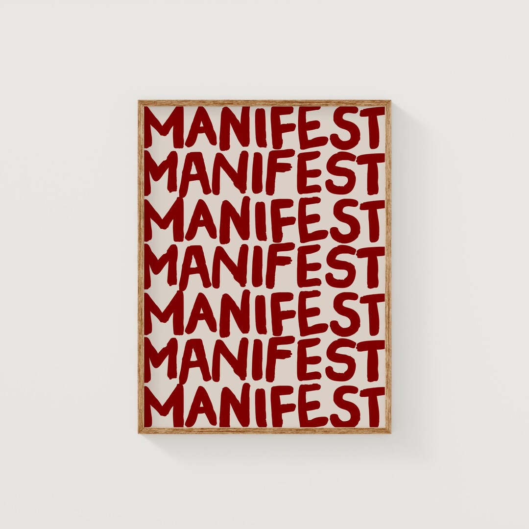 Manifest | Trendy Manifestation Wall Art | Cute Valentine’s Day Poster ...