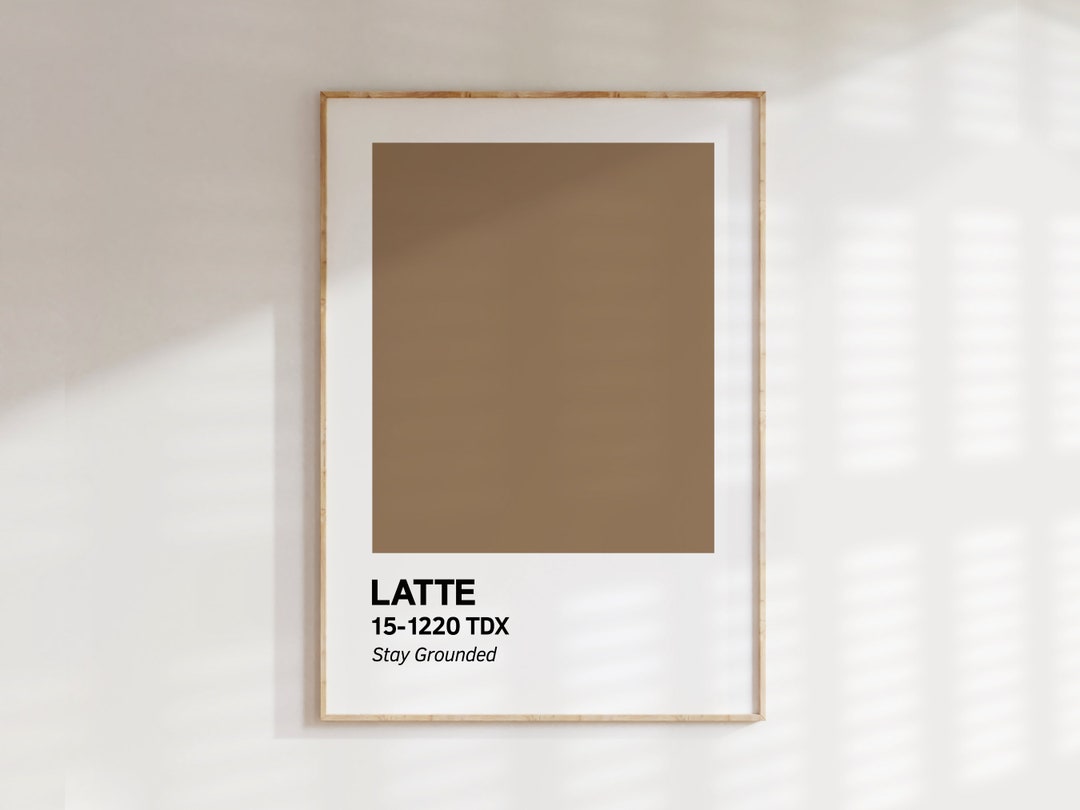 Latte Paint Swatch | Modern Minimalist Coffee Bar Poster for Cafe ...