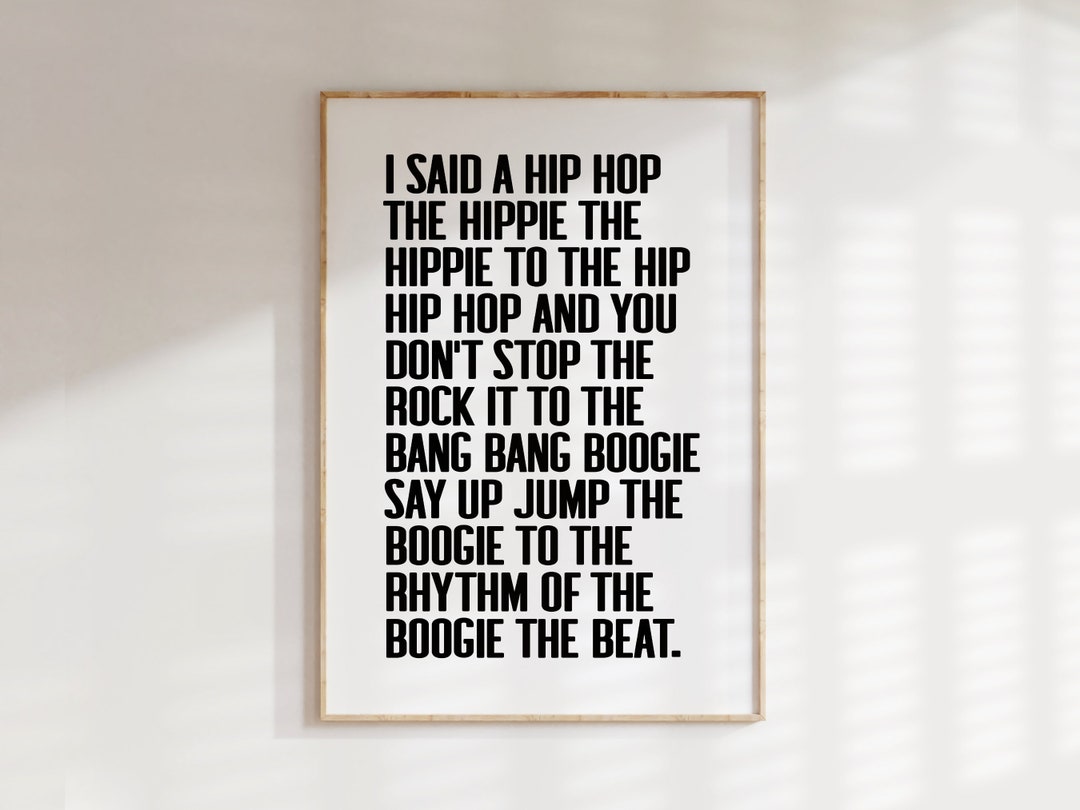 Rappers Delight Lyrics | Hip Hop Song Quote Print | Studioemaré ...