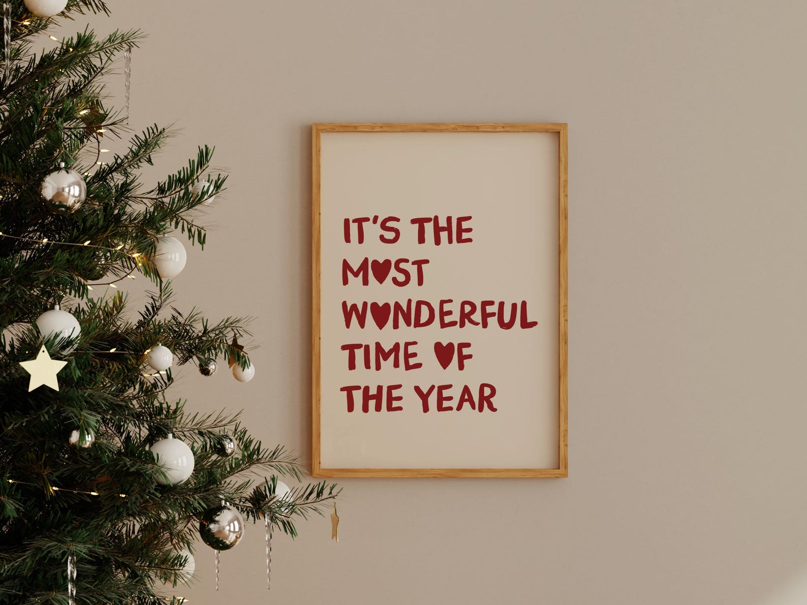 It's the Most Wonderful Time of the Year | Trendy Christmas Art Print ...