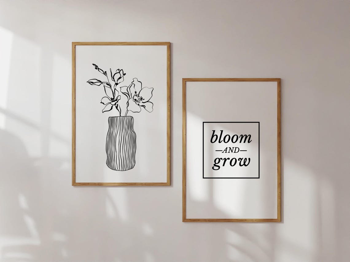 Minimalist Black & White Set of 3 Prints | Neutral Home Decor Wall Art ...
