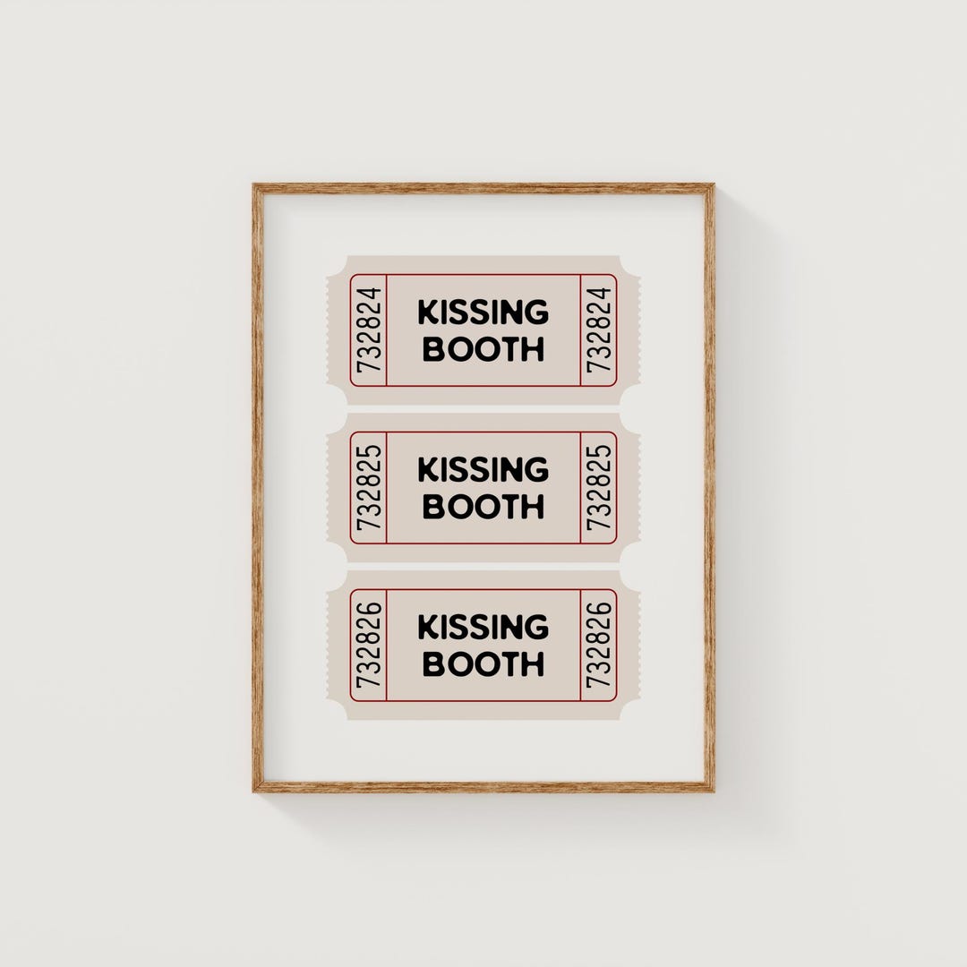 Kissing Booth Raffle Tickets | Cute Valentine’s Day Trendy Home Decor ...