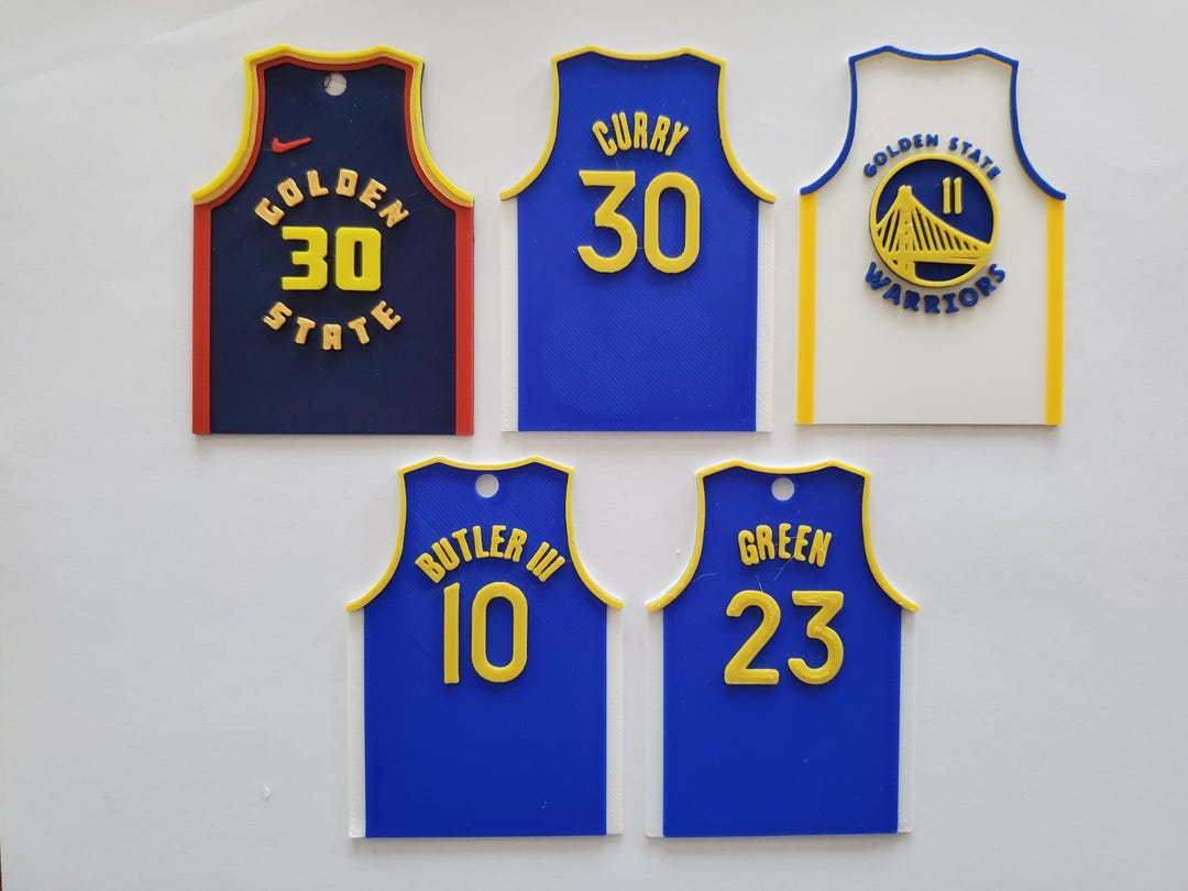 Golden State Warriors Jersey Magnets and Ornaments Steph Curry, Jimmy ...