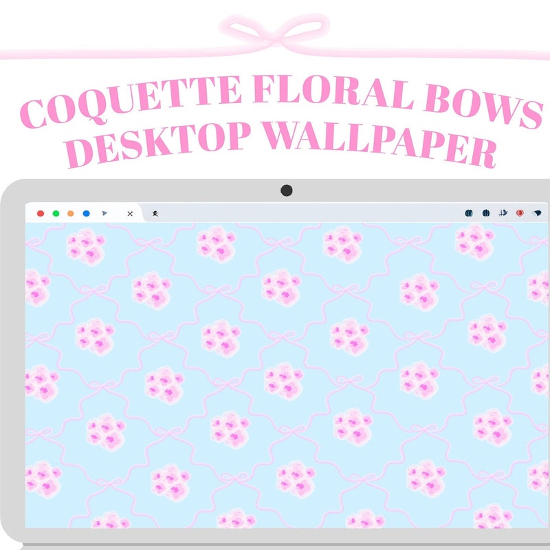 Blue Bow Wallpaper for Laptop - Etsy