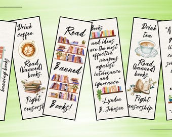 Banned Books Bookmarks: Printable Reader Book Club (digital Download ...