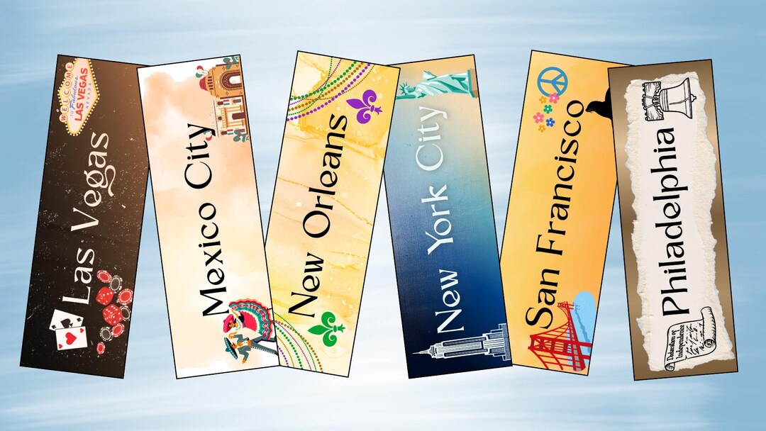 North American City Bookmarks - Digital Download - Etsy