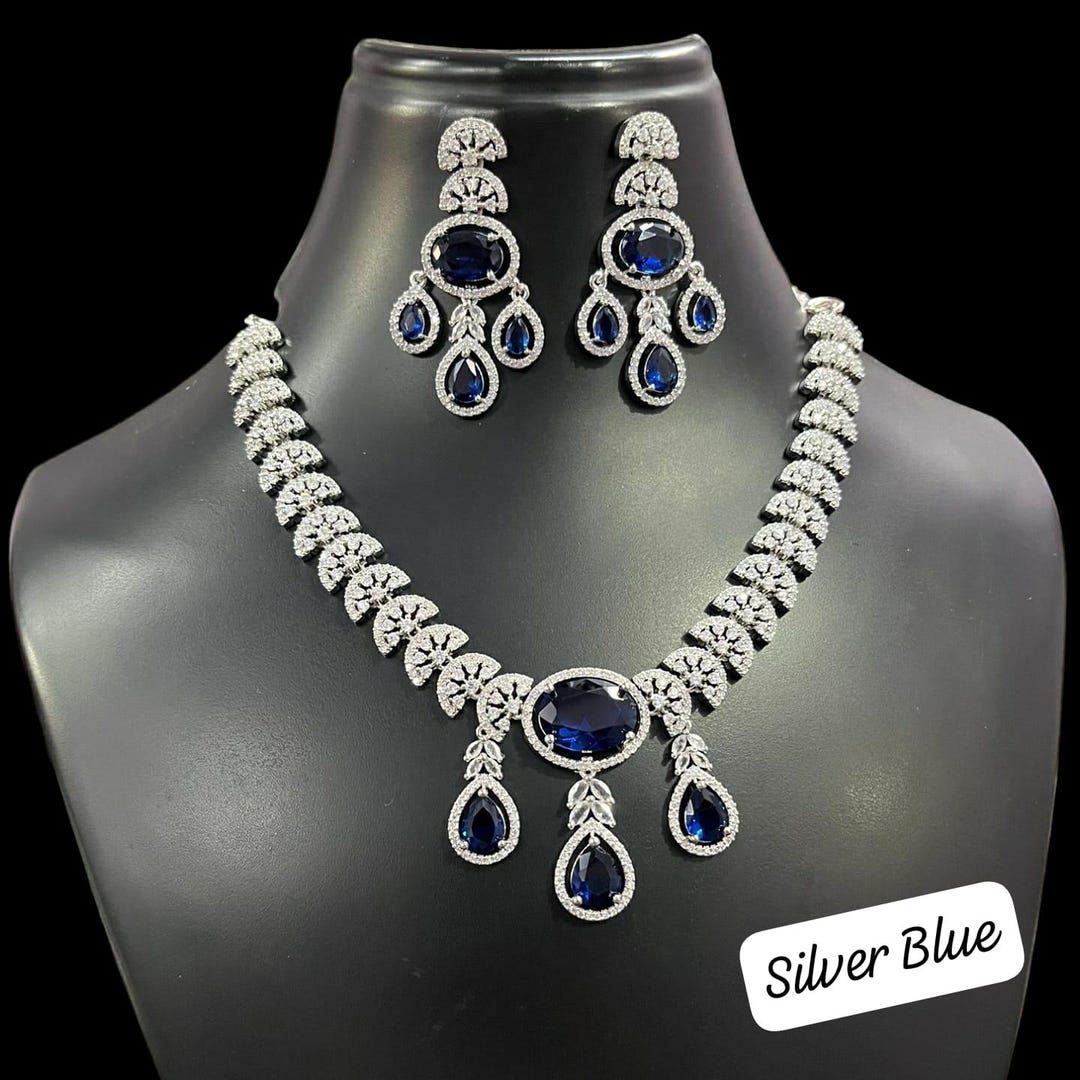 AD Jewel Set, Cute Jewelry Set, American Diamond Jewelry Set, Bollywood ...