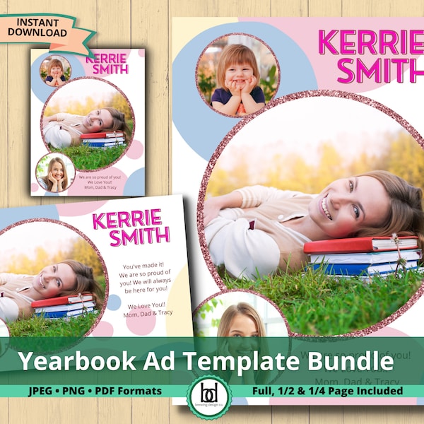 Senior Ad Half Page Template - Etsy