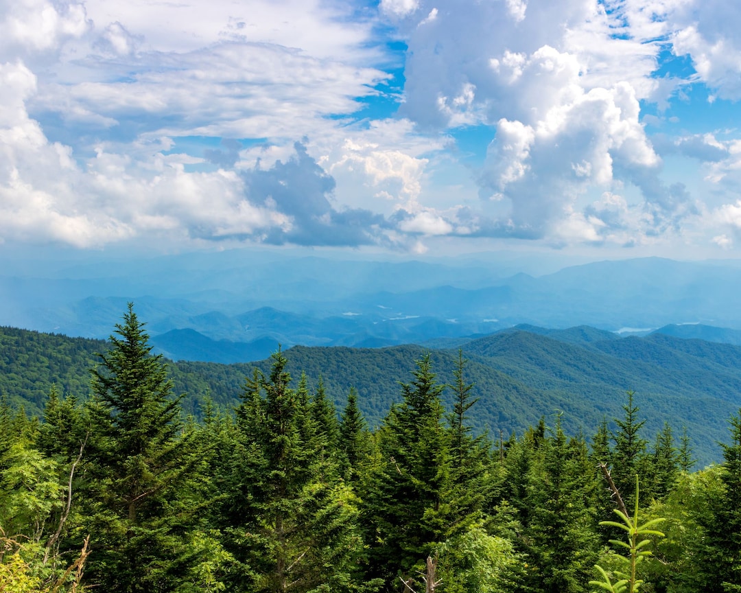 Mountain Overlook Print From Gatlinburg Tennessee in the Summertime ...