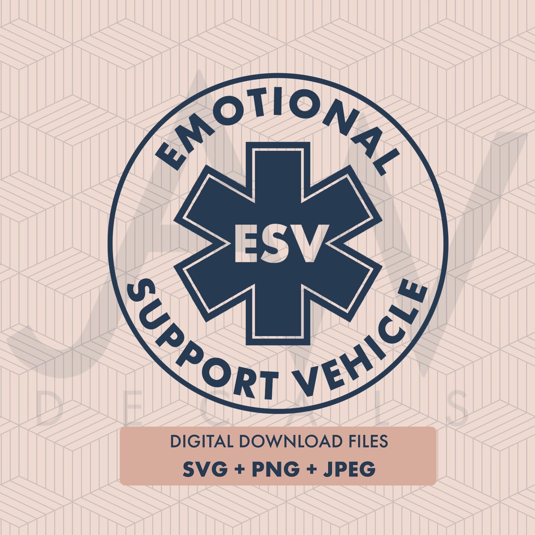 Emotional Support Vehicle Esv PNG SVG JPEG Bundle Instant - Etsy UK