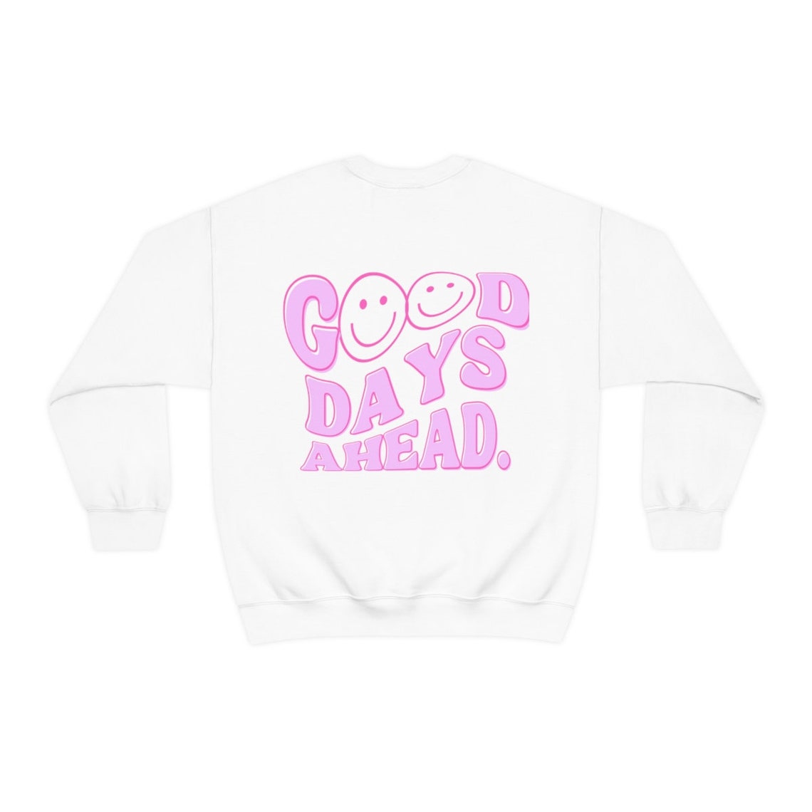 Pink Bubble Letters Good Days Ahead With Smiley Face Heavy - Etsy